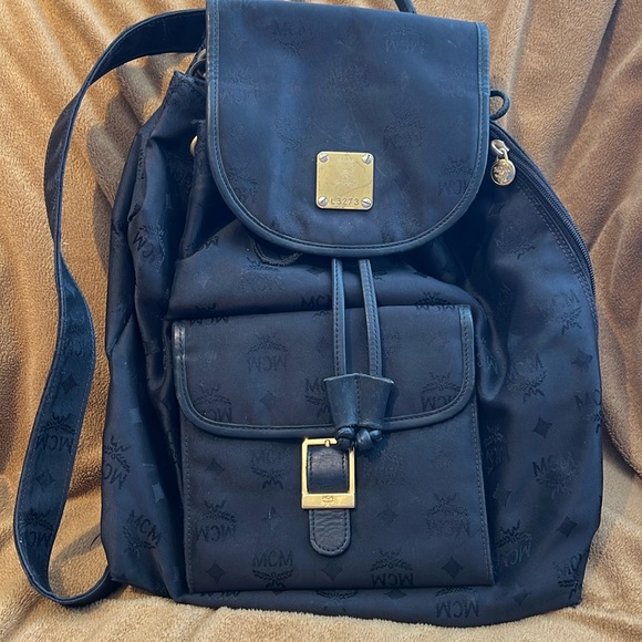 MCM | Bags | Vintage Black Mcm Nylon Backpack | Poshmark